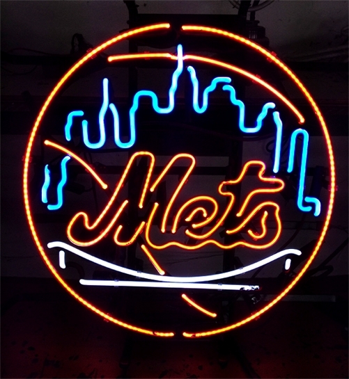 MLB New York NY Mets Baseball Beer Bar Neon Light Sign 18'' x 18 ...