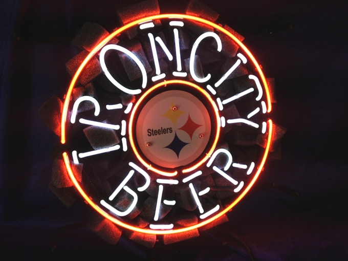 NFL Upper Pittsburgh Steelers Iron City Beer Bar Neon Light Sign 16'' x ...