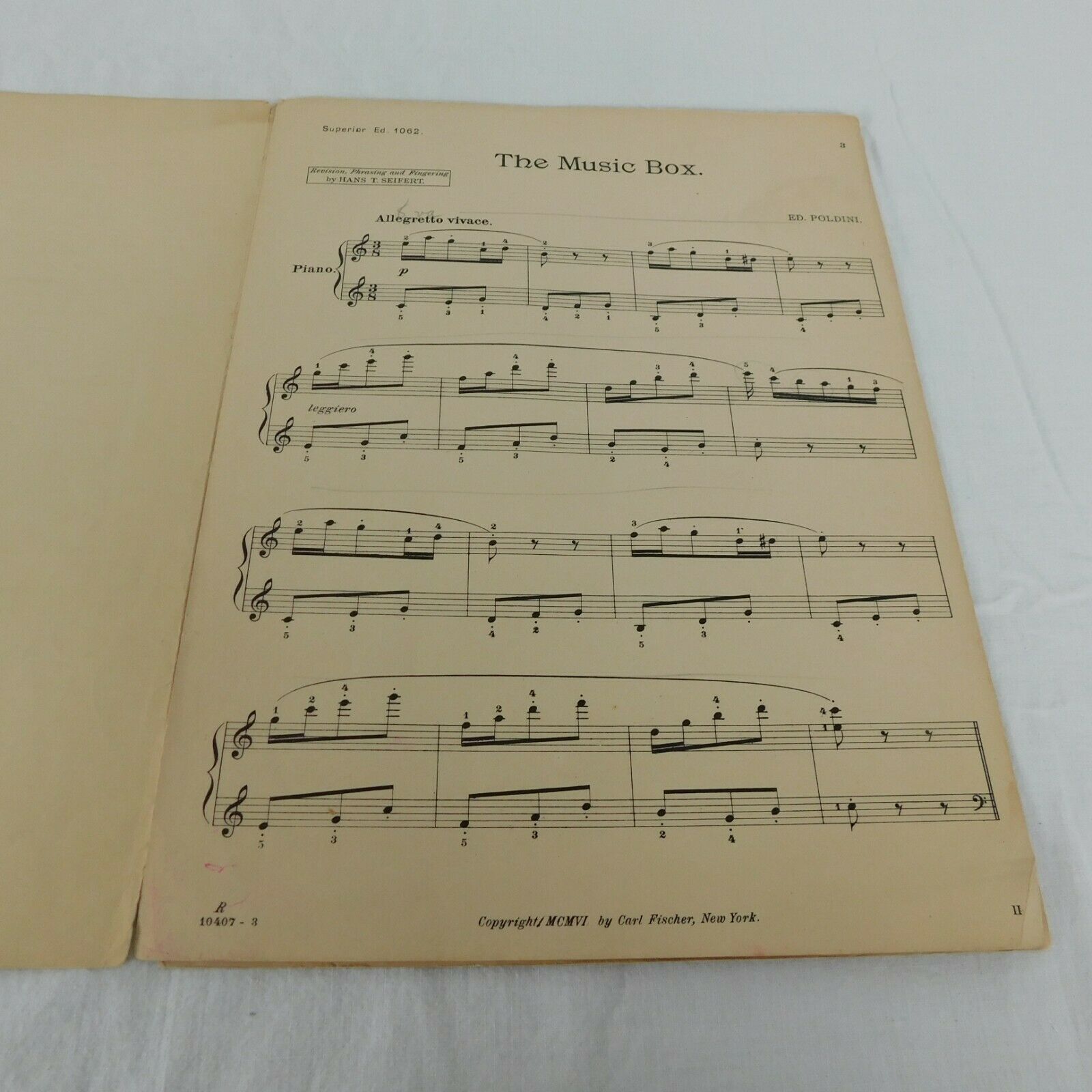 Antique Piano Sheet Music 1906 The Music Box and similar items