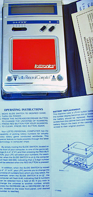 Lottronics Lotto Number Computer Vintage Collectible - Manuals, Strategy
