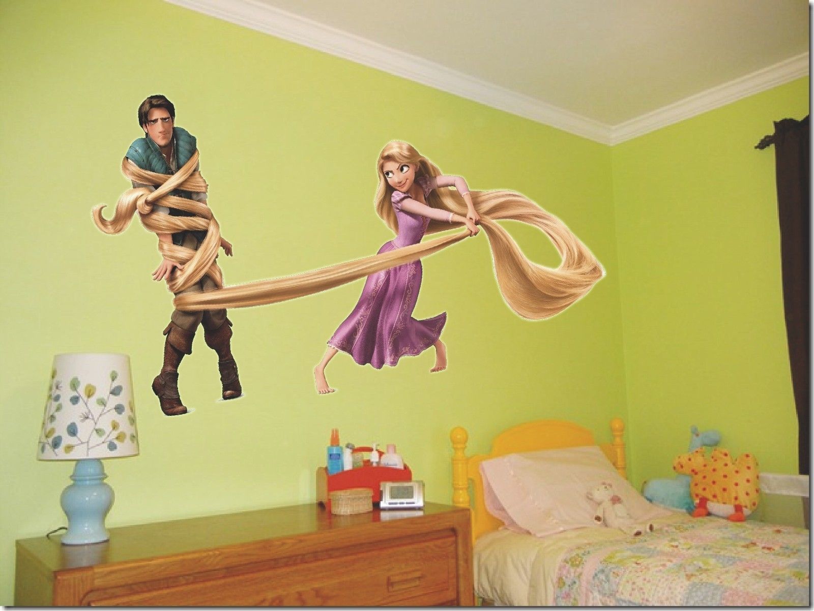 Tangled Movie Rapunzel Flynn wall Decal Sticker Vinyl Decor Door Mural ...