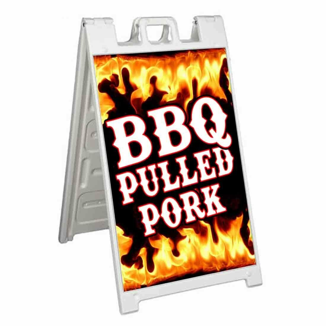 BBQ PULLED PORK Signicade 24x36 Aframe Sidewalk Sign Banner Decal ...