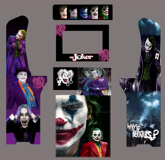 AtGames Legends Ultimate Joker Arcade Cabinet vinyl Art graphics side ...