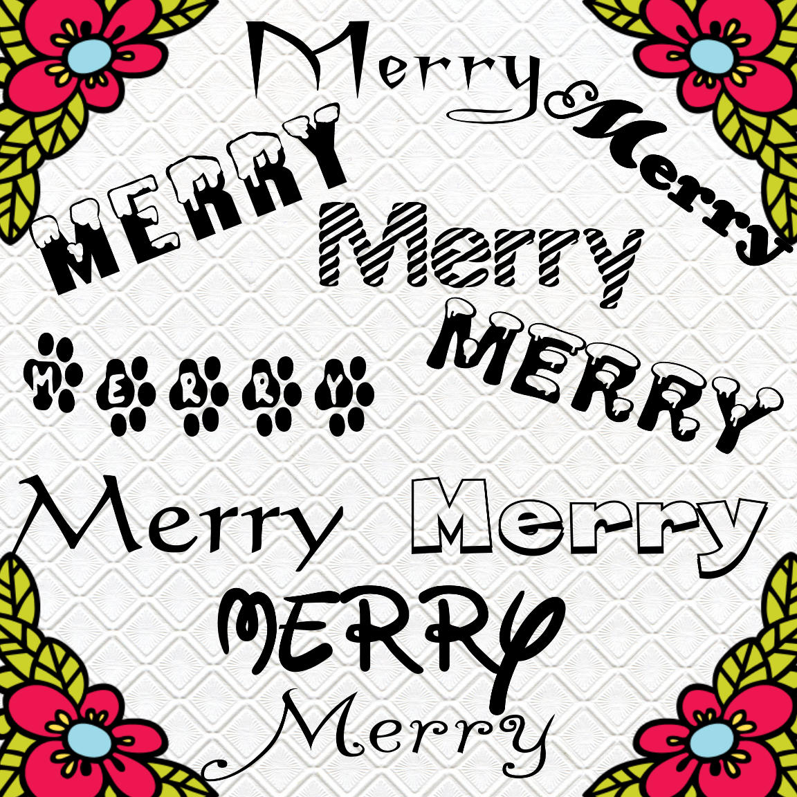 Merry Words 1-Digital ClipArt-PNG-Art Clip-Text-Gift Tag-Christmas ...