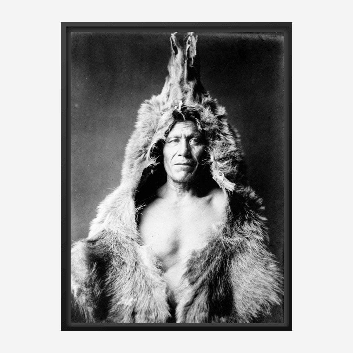 Edward Curtis Bear's Belly, Arikara Indian, wearing bearskin + Ships ...