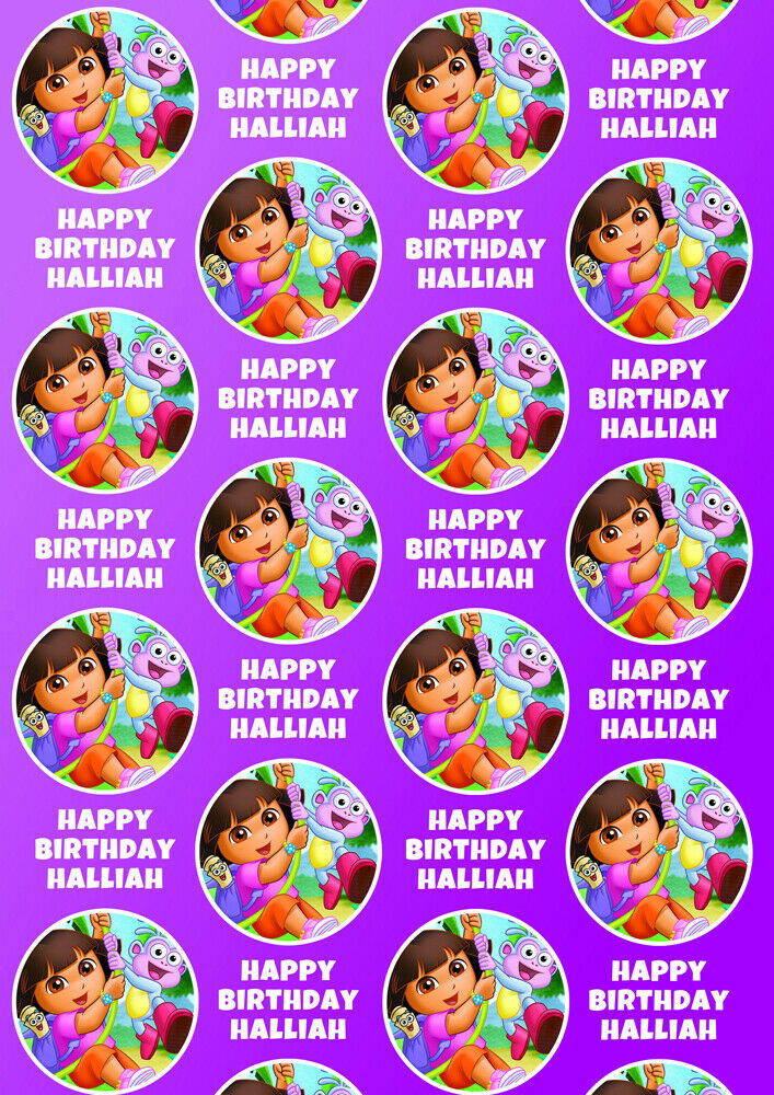 DORA THE EXPLORER Personalised Gift Wrap - Dora The Explorer Wrapping ...