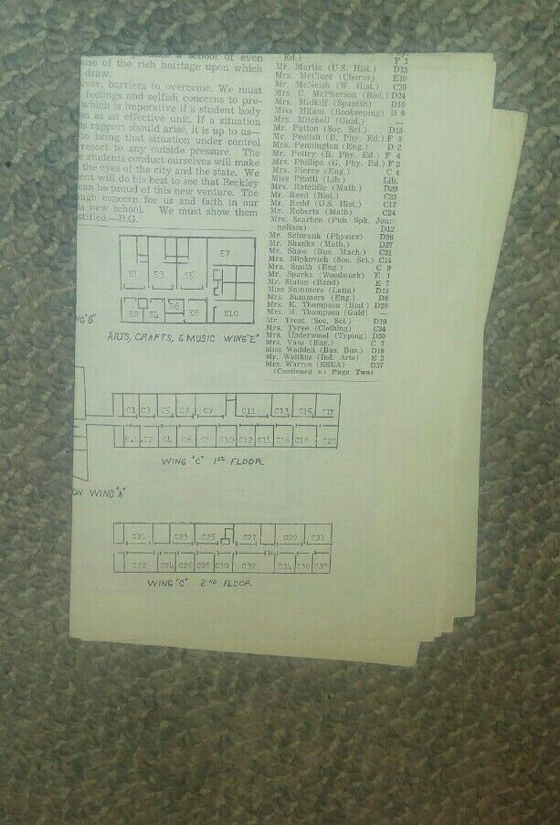 Vintage Eagle Dispatch Woodrow Wilson High School Beckley West Virginia 1967 - Elementary & High ...