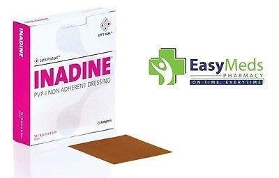Inadine 9.5cm x 9.5cm x5 Non Adherent Wound Dressing Pov-Iodine ...