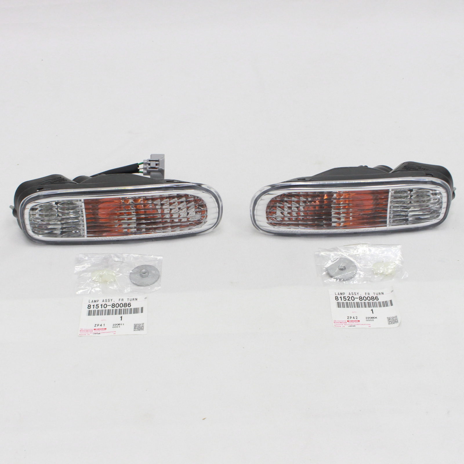 Toyota Supra JZA80 Front Bumper Clear Turn Signal Lights Lamps LH RH ...