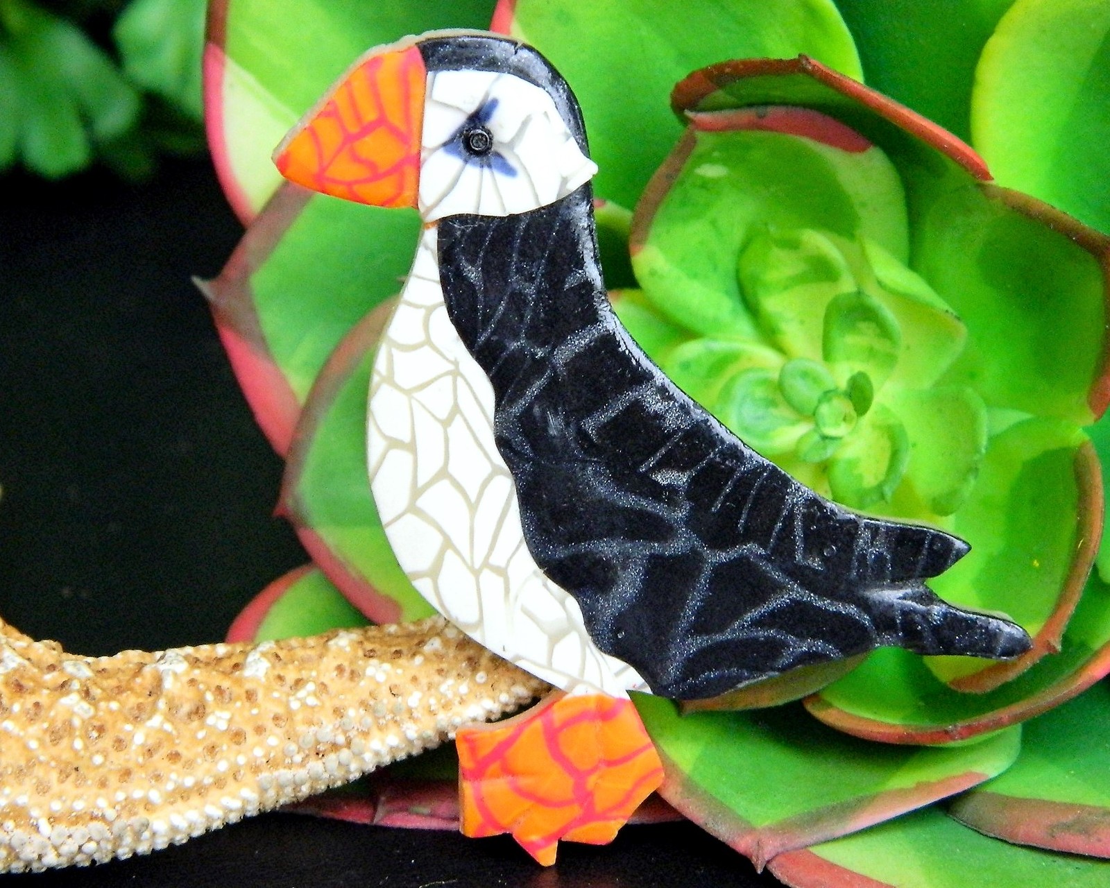 Puffin Bird Brooch Pin Polymer Clay Alaskan Artist Jacqui Ertischek ...