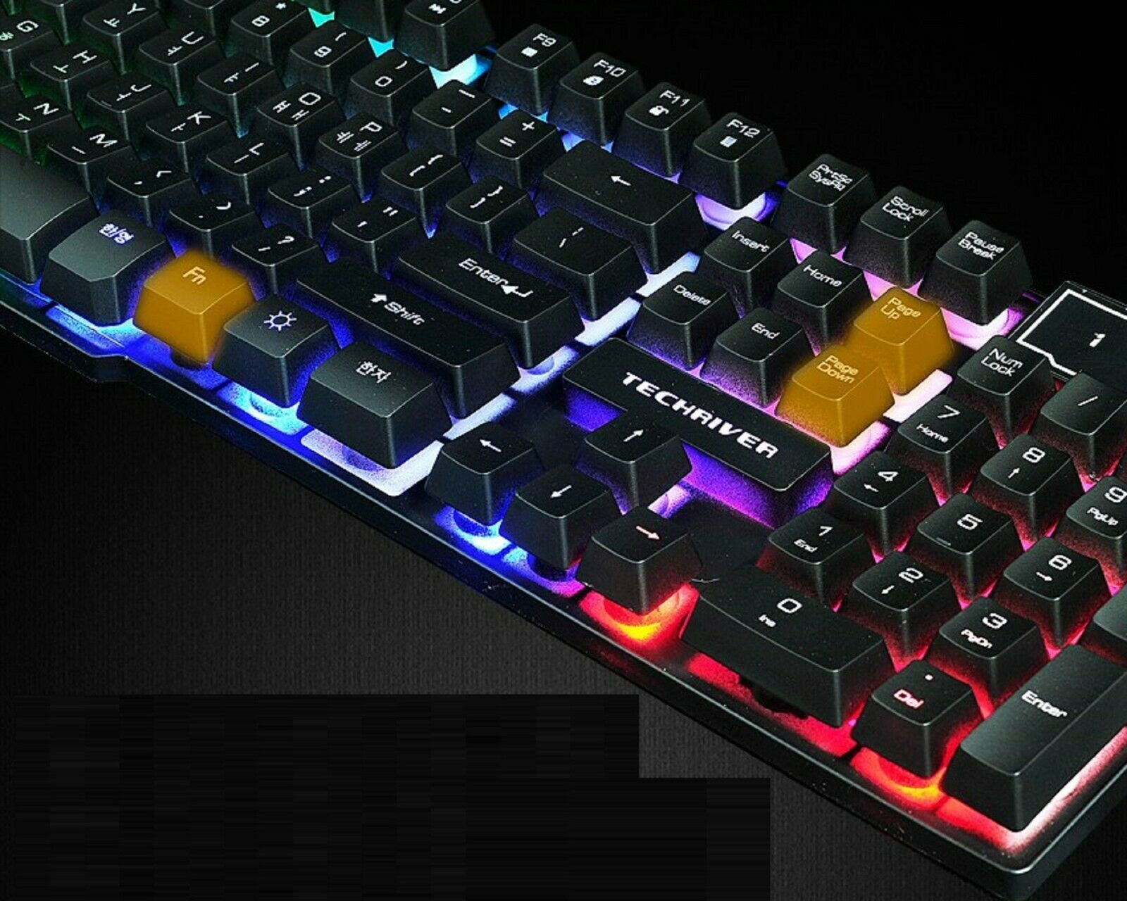 Techriver TK-G2000 Membrane Gaming Keyboard English Korean LED USB ...