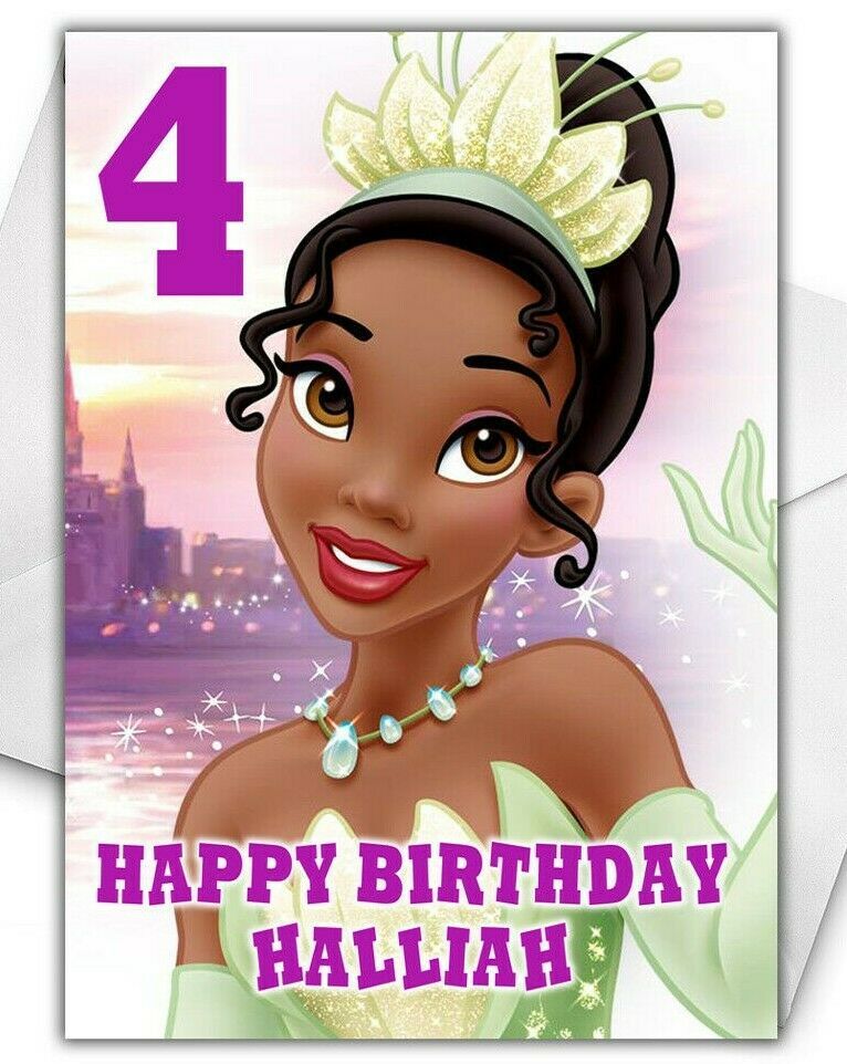 PRINCESS TIANA Personalised Birthday Card - Large A5 - Disney Princess ...