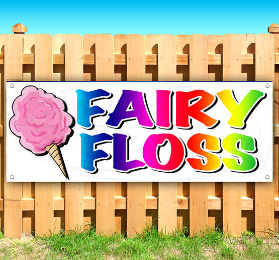 FAIRY FLOSS Advertising Vinyl Banner Flag Sign FAIR CARNIVAL FOOD USA ...