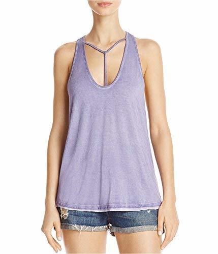 We The Free Womens Amelia Cut-Out Sleeveless Tank Top Purple L - Fashion