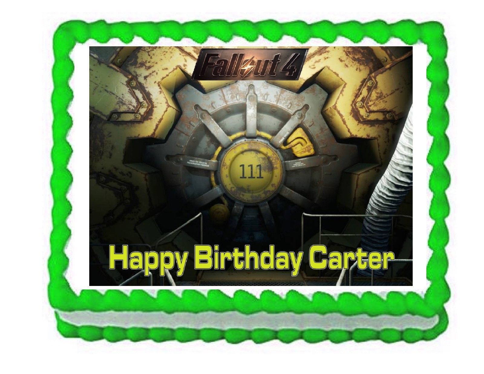 Fallout 4 Vault Door Gaming Edible Cake Image Cake Topper - Decorations ...