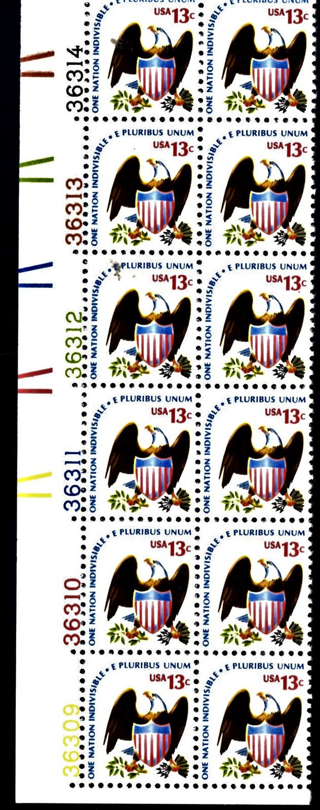 USPS Stamps - One Nation Indivisible E Pluribus Unum 13 Cent 12 Stamp ...