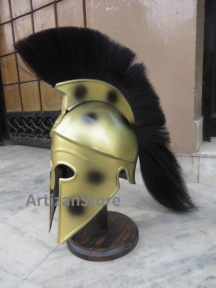 Greek Corinthian Armor Helmet W/ Black Plume By Nauticalmart - Armor ...