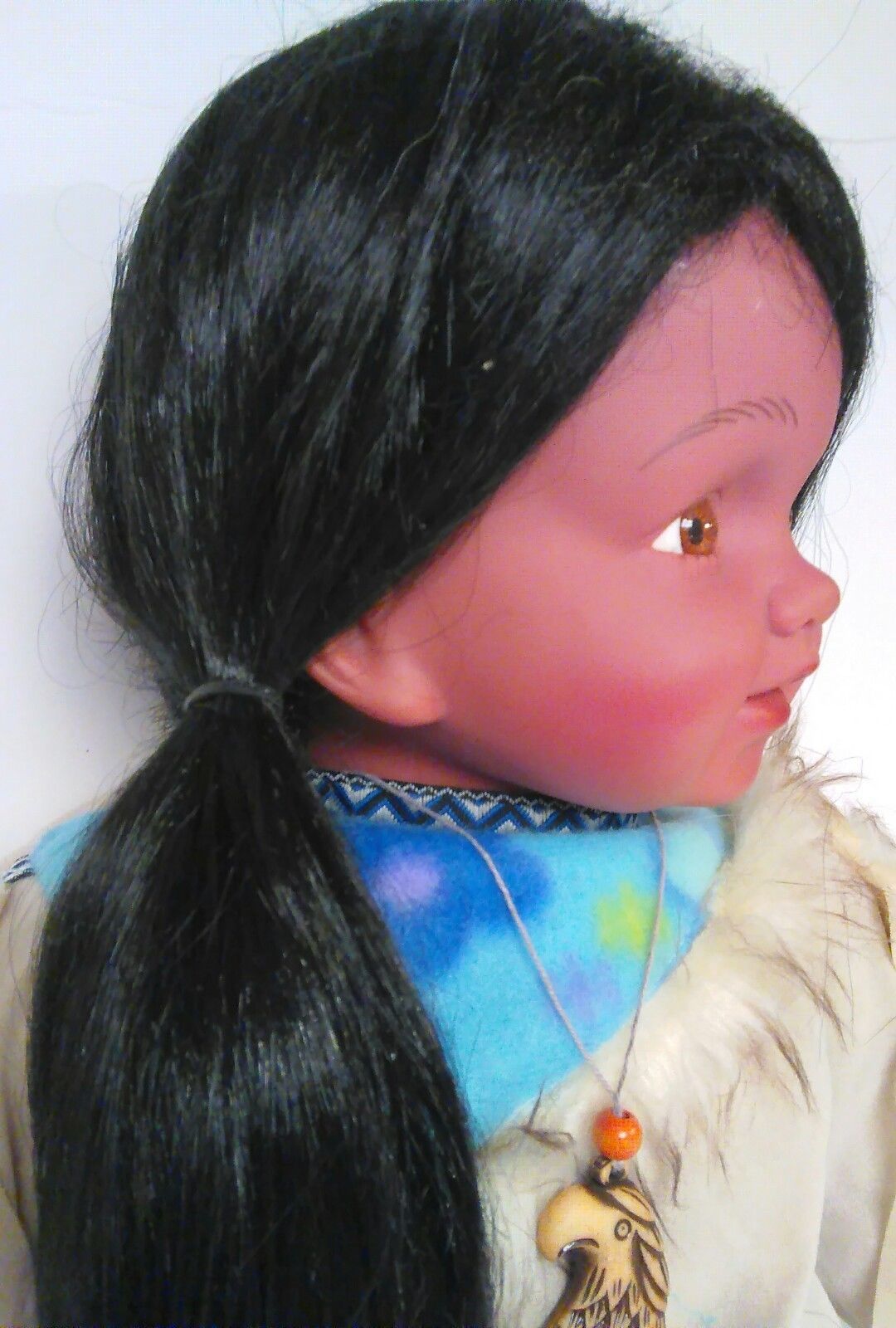 Vinyl doll Brown skin dark hair baby doll Numbered on Neck - Dolls ...