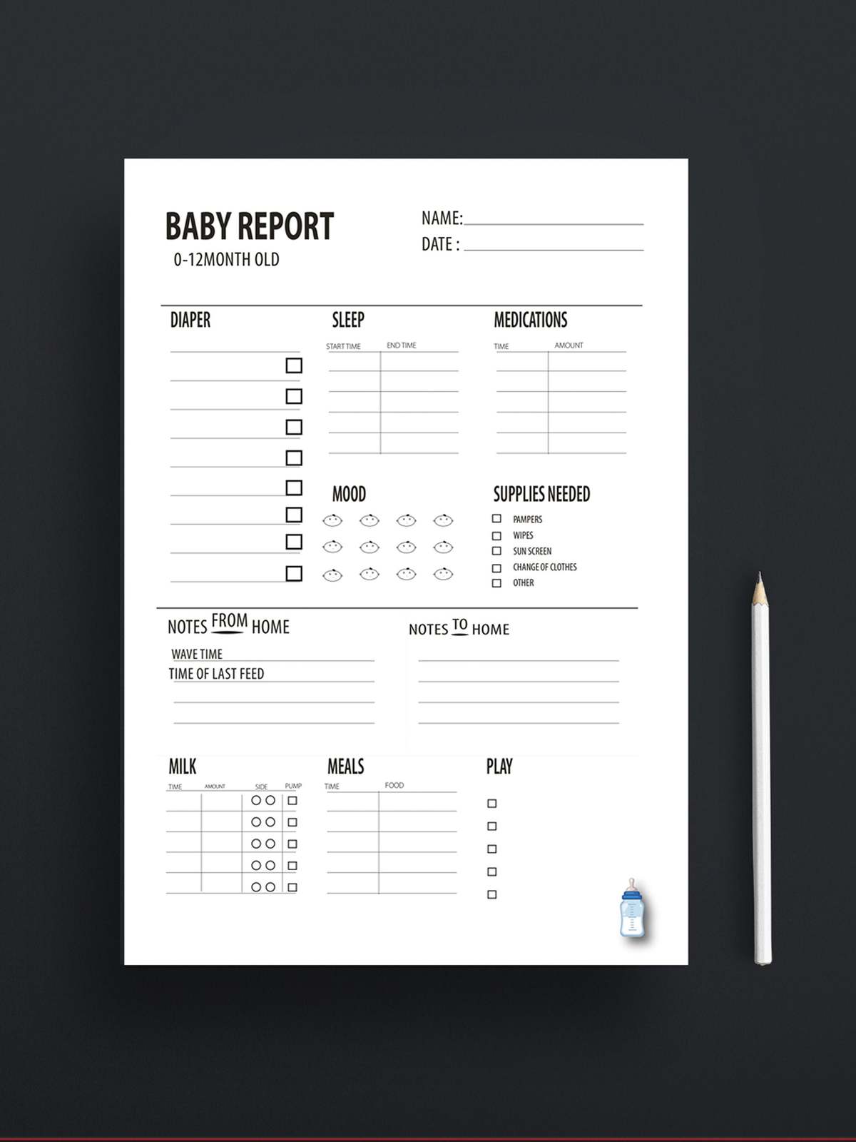 BABY REPORT, Daily baby tracker for Nanny, Daycare, In-home Preschool ...