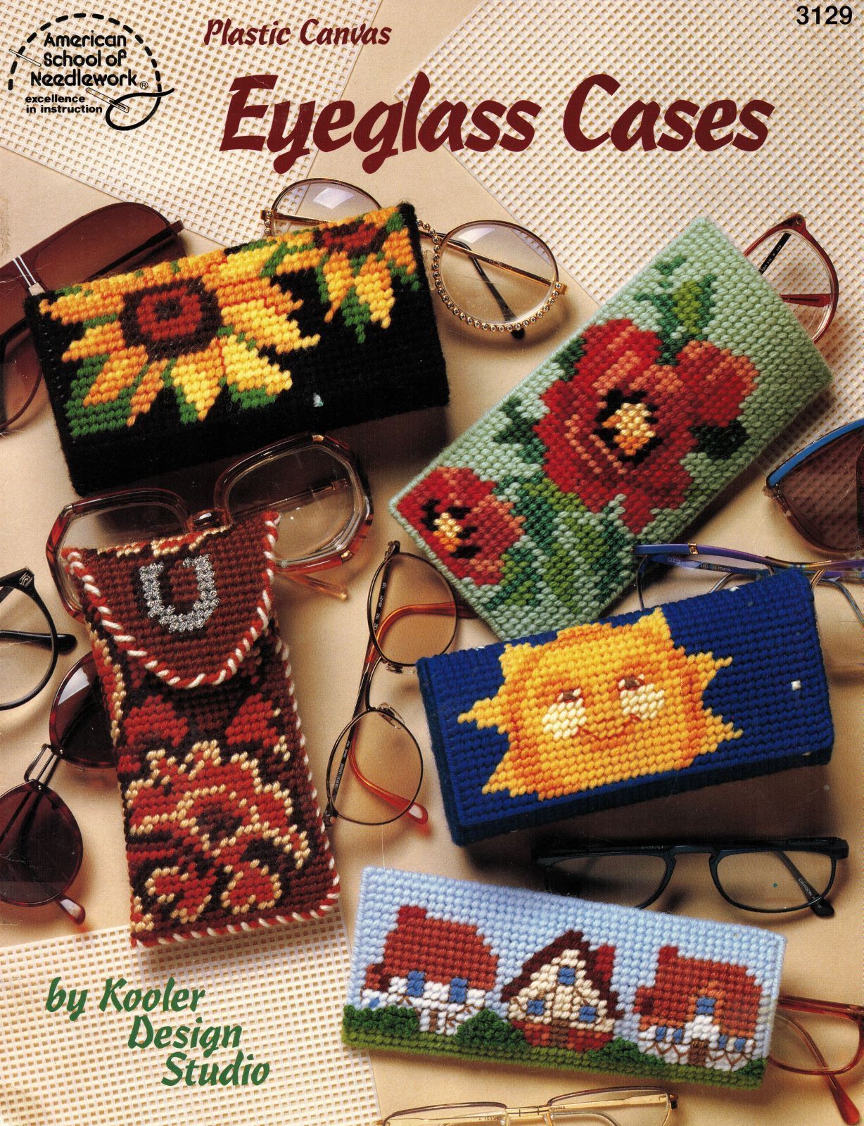 12 Plastic Canvas Eyeglass Cases Mom Sunflowers Poppies Personalized ...