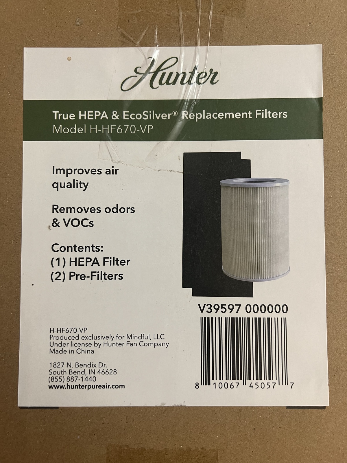Hunter Fan H-HF670-VP Replacement Value Pack for HP670 Tower Purifier ...