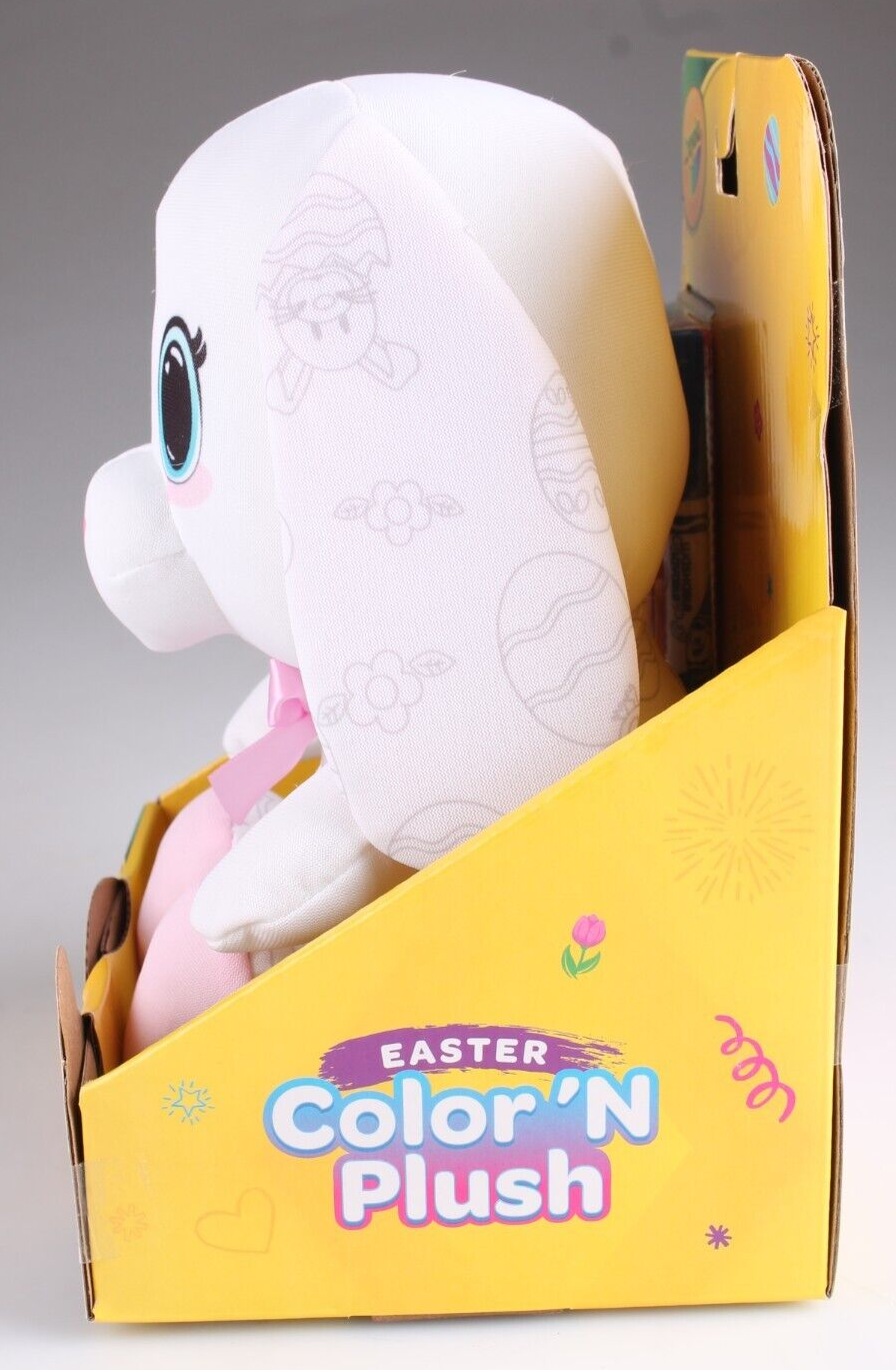 Crayola Color 'N Plush Easter Bunny 12" w/ 4 Pip-Squeak Washable ...