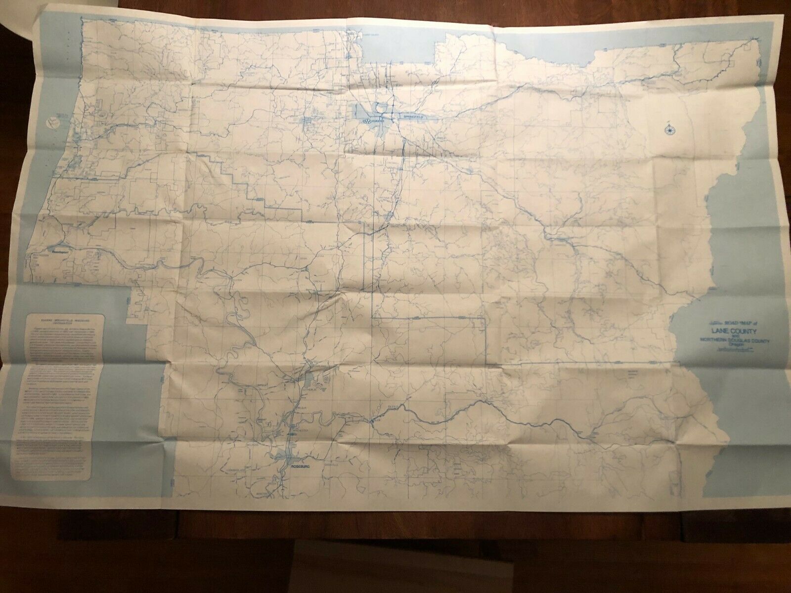 Vintage AAA Map of Eugene, Springfield, Lane County and Douglas County ...