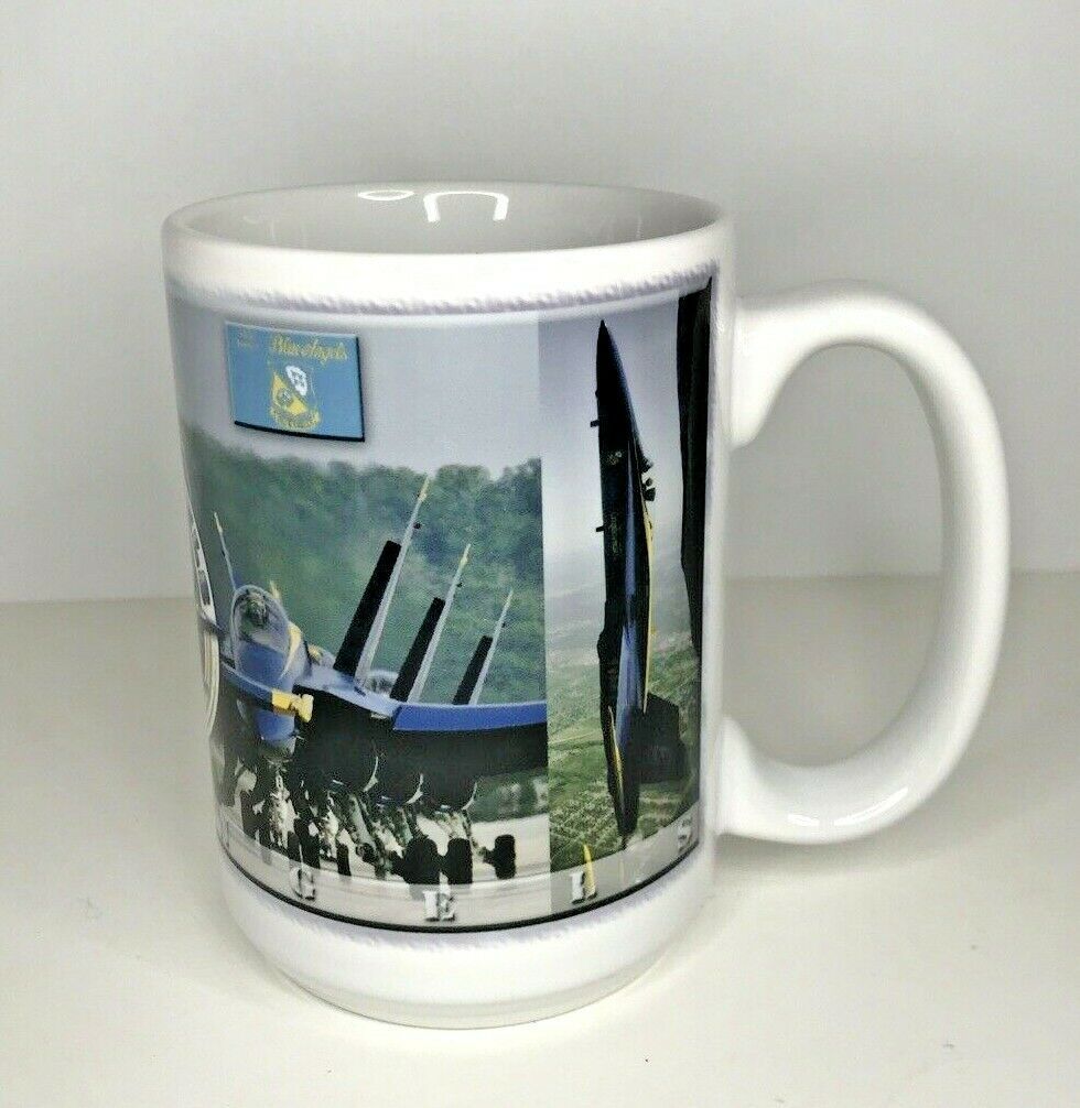 Vintage 16 oz US Military Navy BLUE ANGELS F/A-18 Hornets Coffee Cup ... Vintage 16 oz US Military Navy BLUE ANGELS F/A-18 Hornets Coffee Cup ...