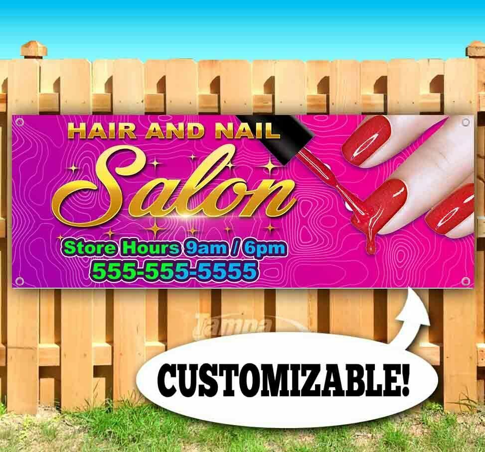 HAIR AND NAIL SALON CUSTOM Advertising Vinyl Banner Flag Sign Many ...
