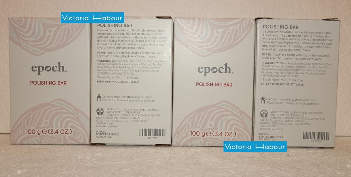 Four pack: Nu Skin Nuskin Epoch Polishing Bar Soap 100g 3.4oz x4 SEALED ...