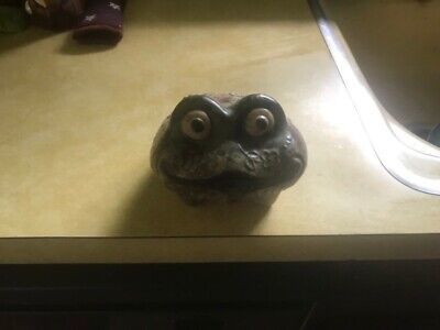 VTG POTTERY FROG STILL COIN BANK MR TOAD STYLIZED FIGURE MID CENTURY ...