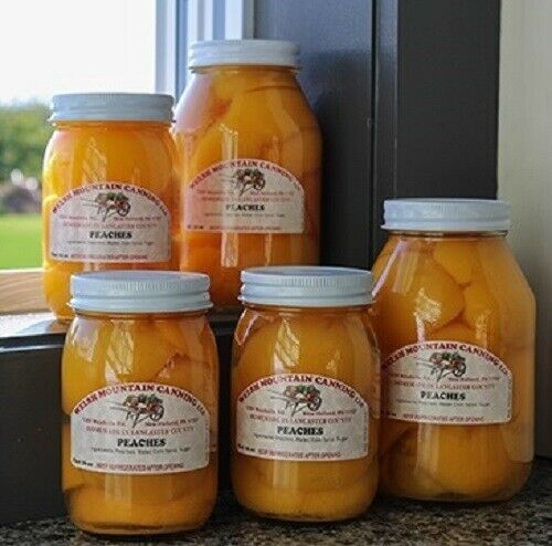 AMISH CANNED PEACHES - 16oz Pint 1-12 Jar Lot Fresh Homemade in ...