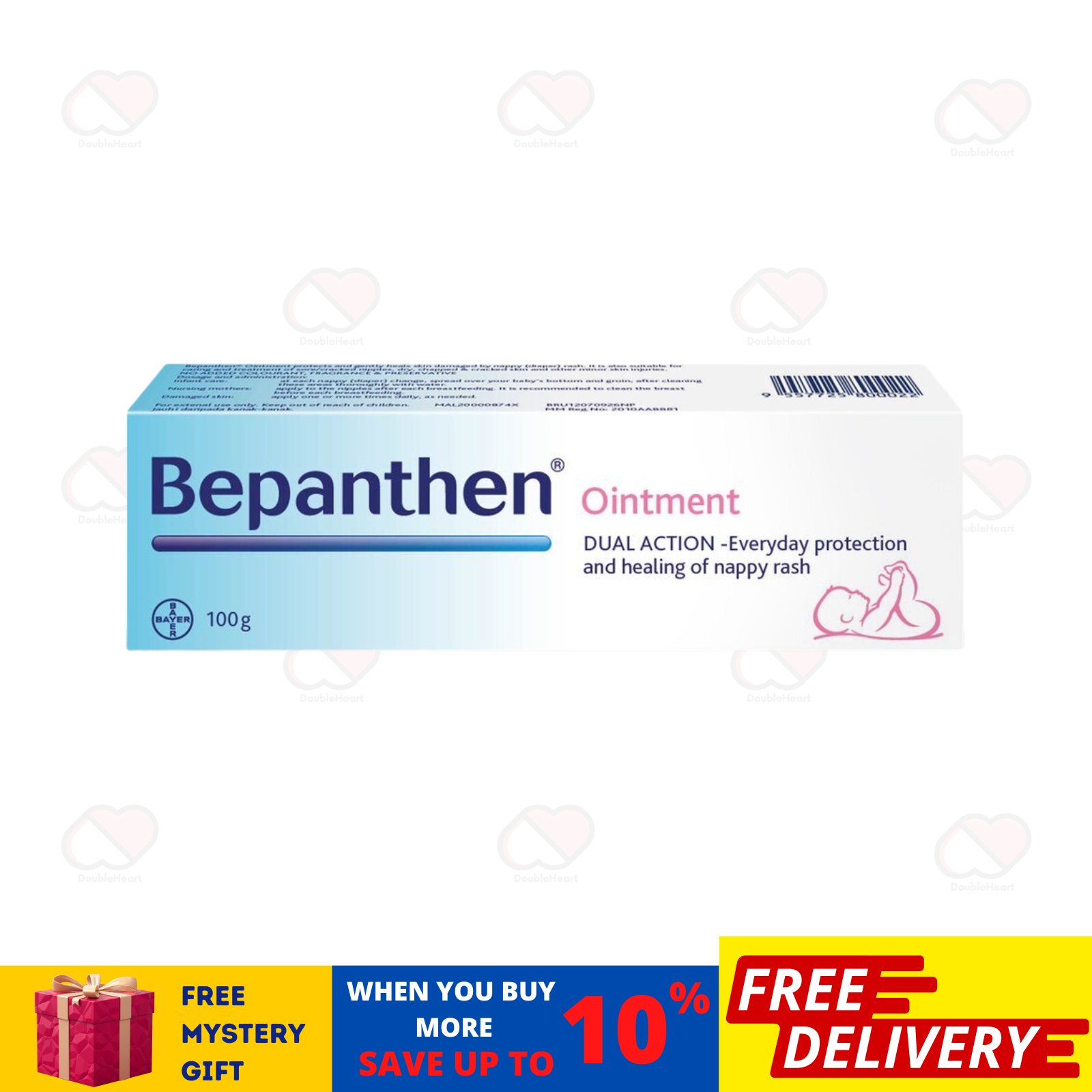 Bepanthen Ointment Dual Action For Nappy Rash and Skin Recovery 100g ...