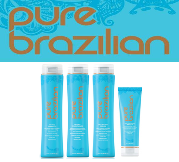 PURE BRAZILIAN Anti-Frizz Shampoo, Conditioner, Serum, Masque Set- Pure ...