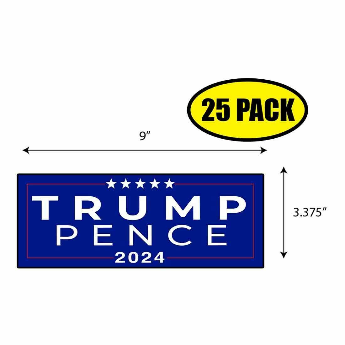25 PACK 3.375"x9" TRUMP PENCE 2024 Sticker Decal Humor Funny Gift TRUMP ...