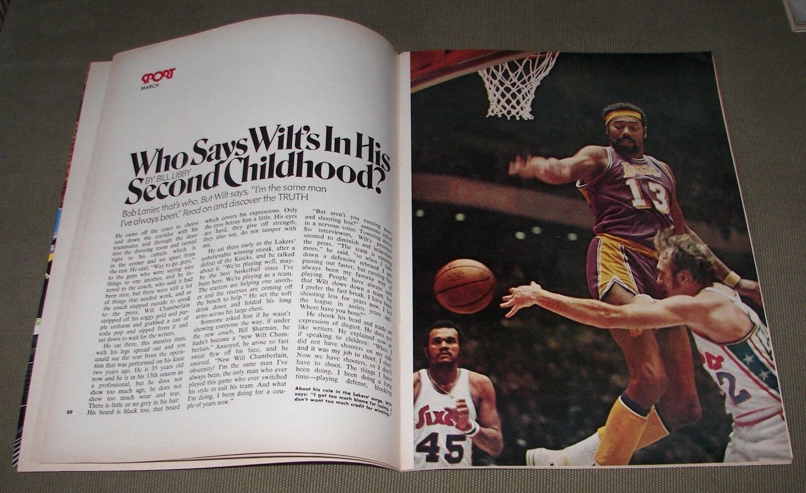 SPORT (March 1972) Wilt Chamberlain, Johnny Bench, Larry Csonka, Rod ...
