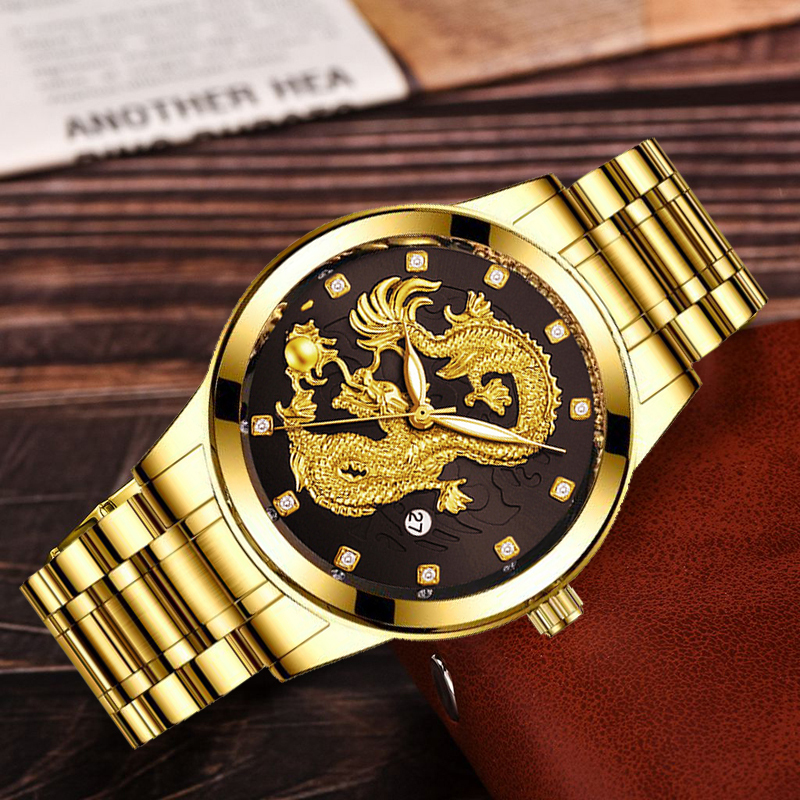 Luxury embossed dragon watch - Wristwatches