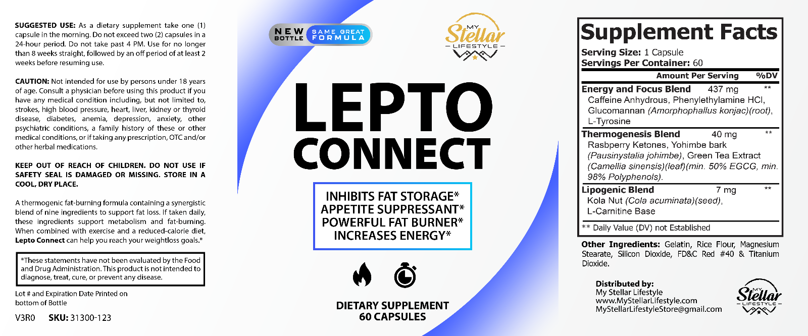 10 Pack Lepto Connect, aumenta la energía y suprime el apetito-60 ...