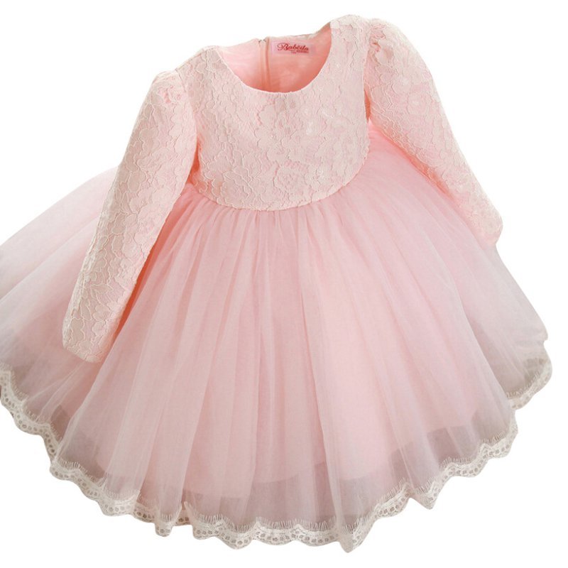 (pink size 4T)0-6Y Girl Dresses Autumn Elegant Kids Girls Dress Long ...