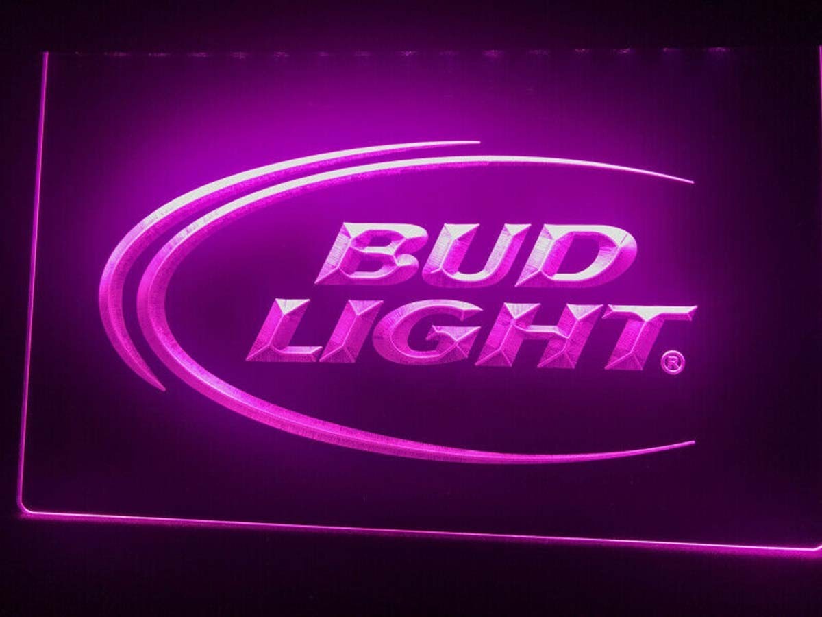 Bud Light Logo Bar Beer 3D Led Neon Sign Hang Signs Wall Home Decor Man ...