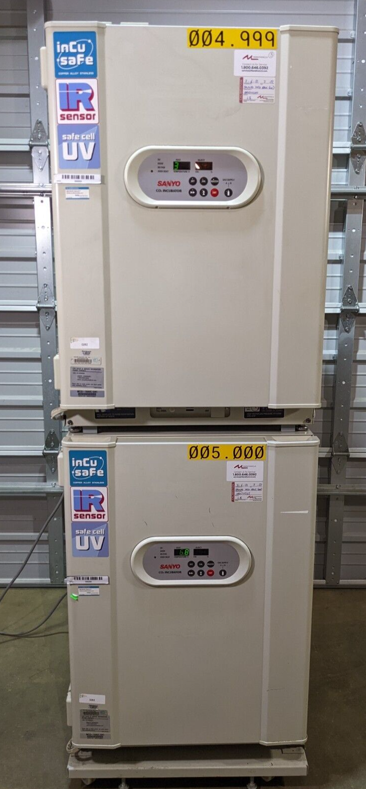 Sanyo MCO-18AIC(UV) Double-Stacked Incusafe Air-Jacketed IR CO2 ...