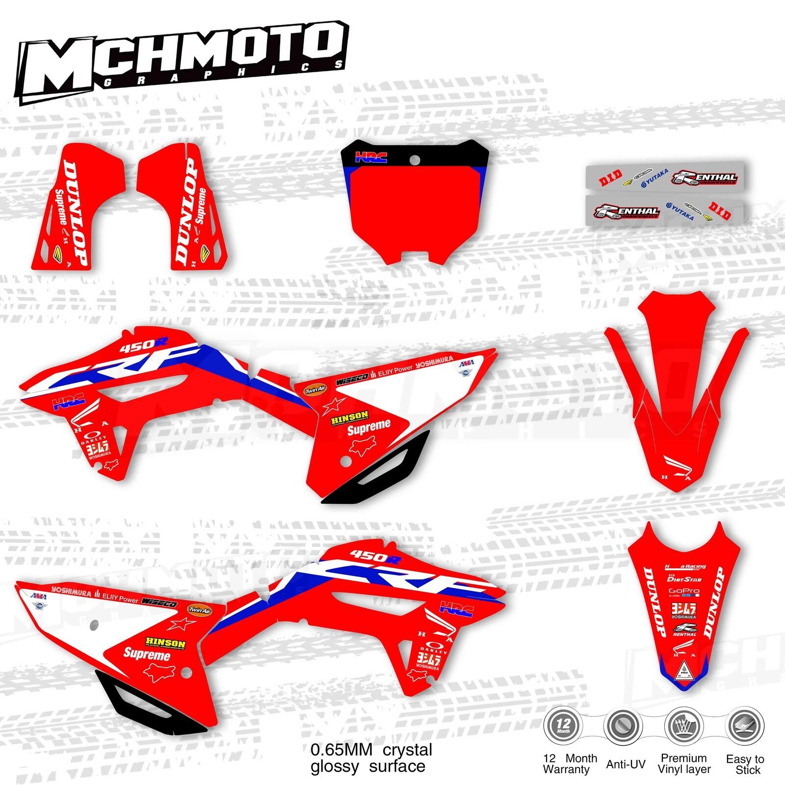 Decal Graphics Sticker Kit Enduro For Honda Crf 250r 450r 2021 2022 ...