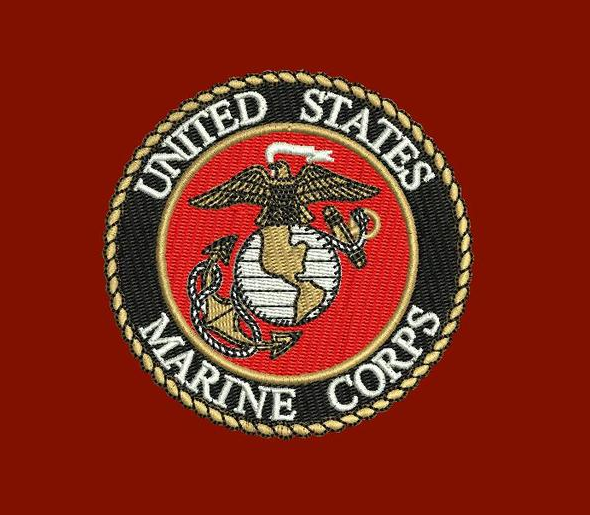 USMC Marine Corps Marines Digitized filled embroidery design Digital ...