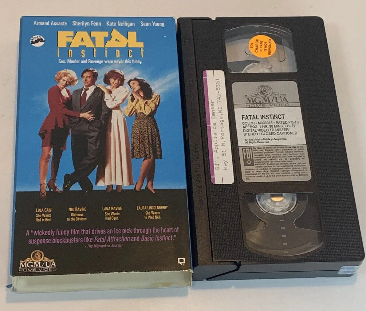 Fatal Instinct VHS Armand Assante, Sherilyn Fenn, Sean Young - VHS Tapes