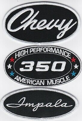 CHEVY 350 IMPALA SEW/IRON ON PATCH EMBLEM BADGE EMBROIDERED CHEVROLET ...