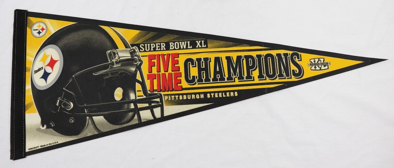 2006 Pittsburgh Steelers 5 Time Super Bowl Champs 12x30" Felt Pennant ...