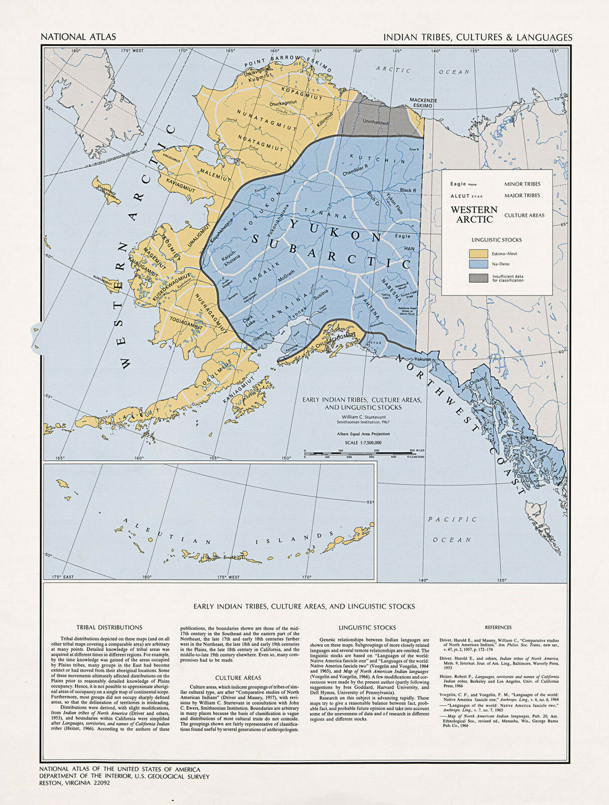 Map of Alaska Indian Tribes, Cultures & Languages Native America Wall ...
