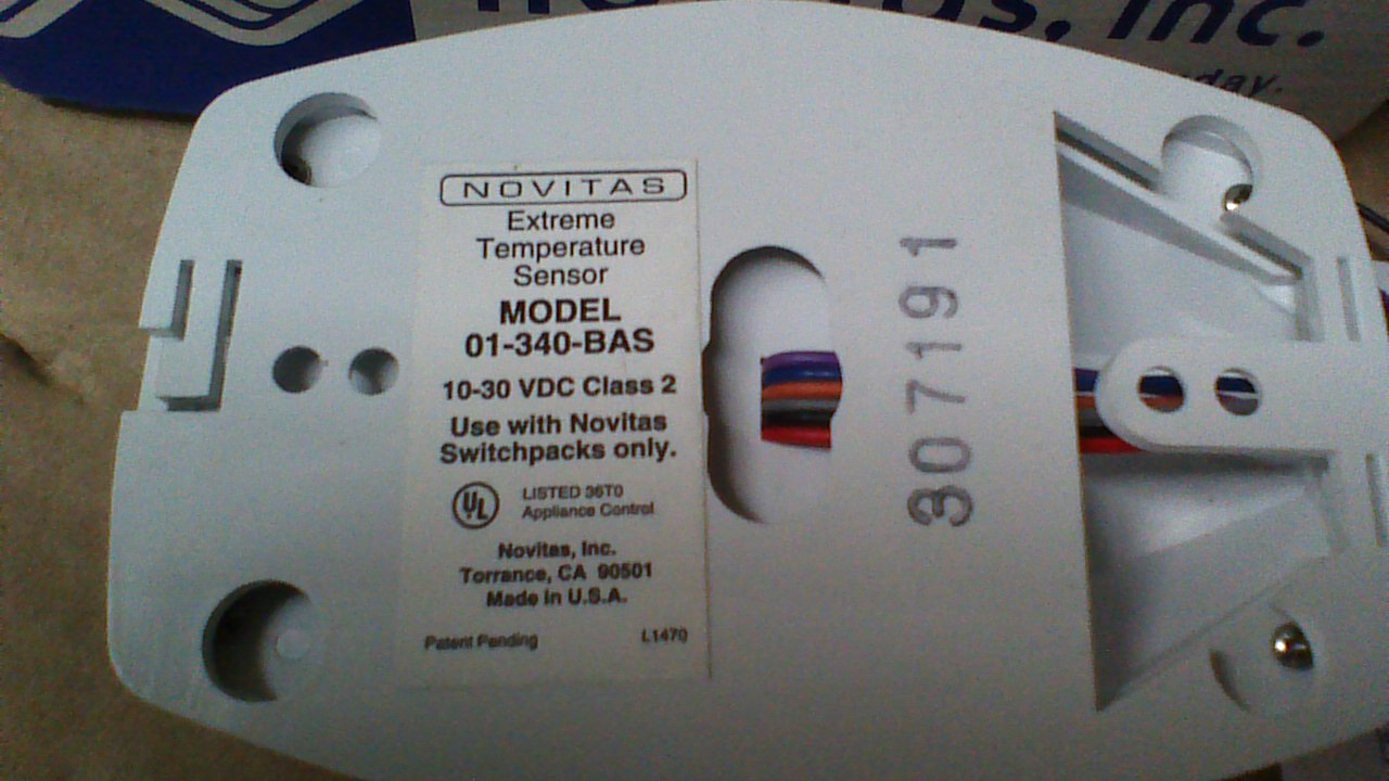 NOVITAS 01-340-BAS OCCUPANCY SENSOR FOR EXTREME TEMP. LOCATIONS / W ...