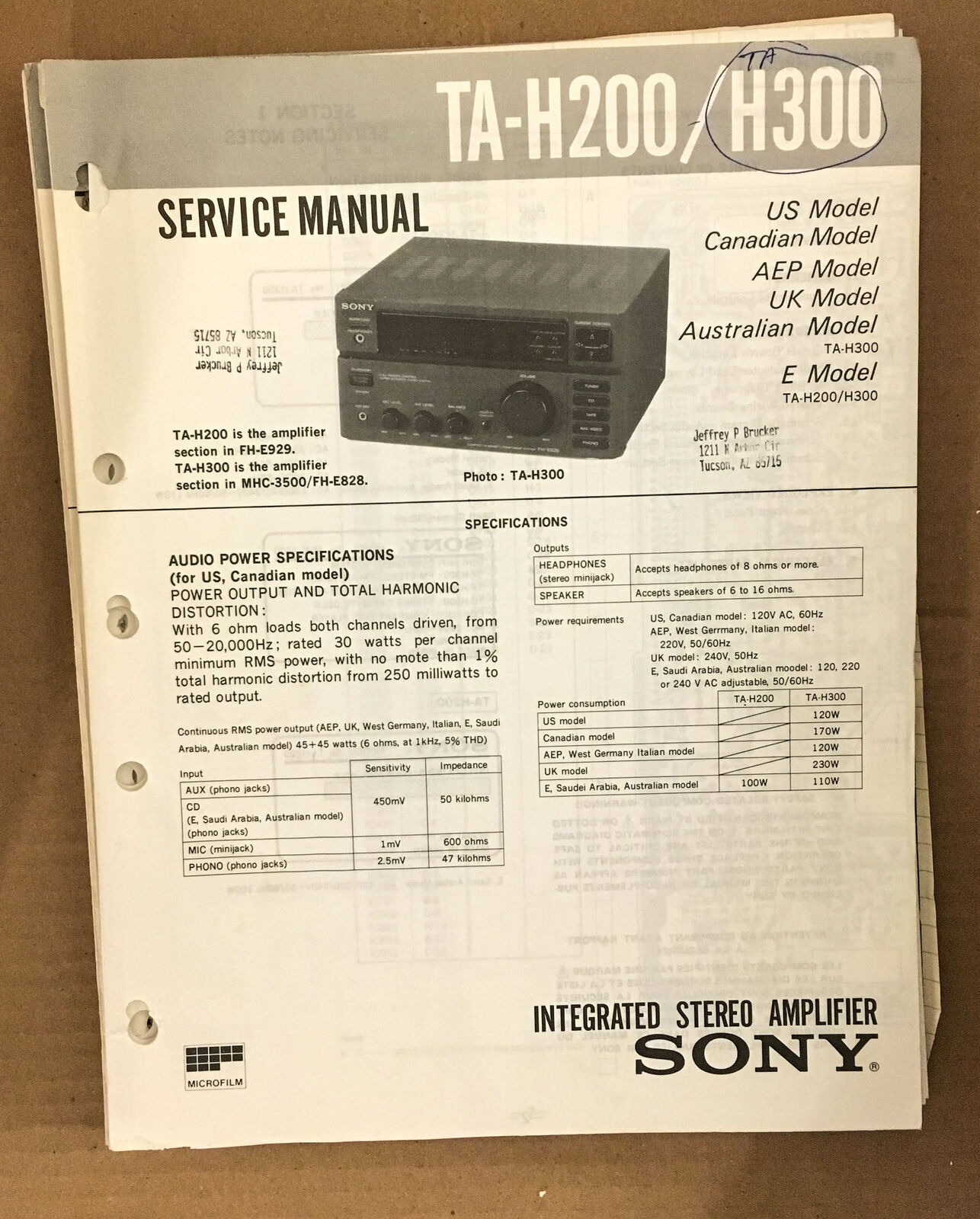 Used Sony TA-200 Amplifiers for Sale | HifiShark.com