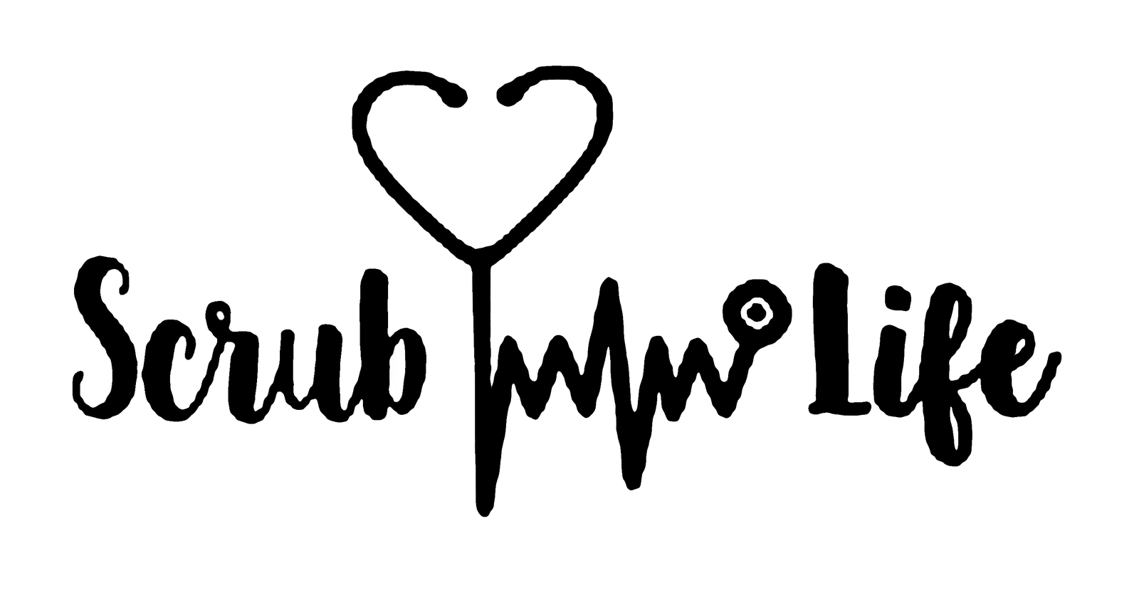 6" White Vinyl "Scrub life" Decal - MADE IN THE USA - Graphics Decals